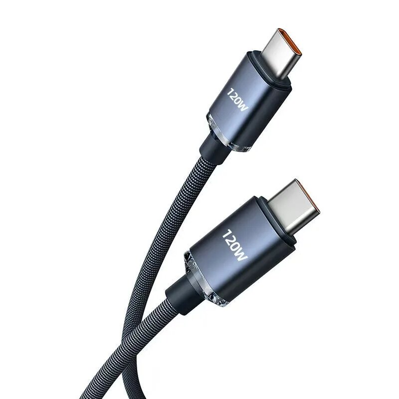1 м USB Type C - Type C кабель 120 Вт черный