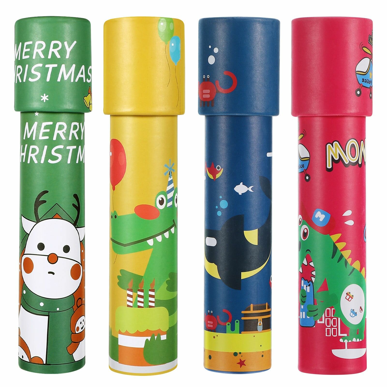 Яркие детские калейдоскопы, привлекают внимание необычными узорами, комплект из 2 штук