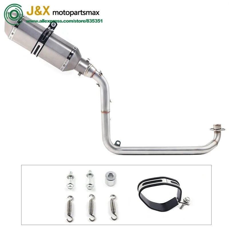 Мотоциклетный полный системный глушитель, средняя труба без шнуровки для HONDA M3 GROM MSX 125 MSX125 2012-2016, выхлопная труба