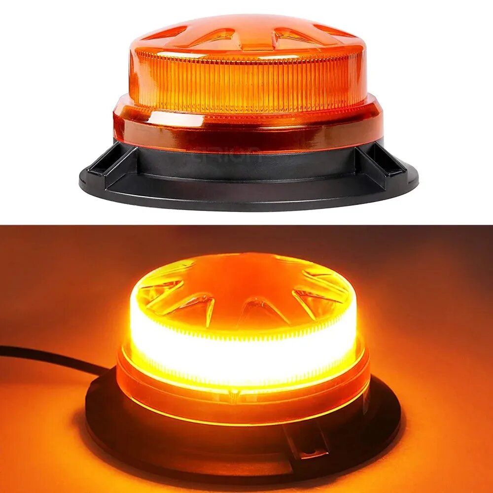 24 светодиода с магнитным основанием, проблесковый маячок на крыше автомобиля, аварийная Yellow