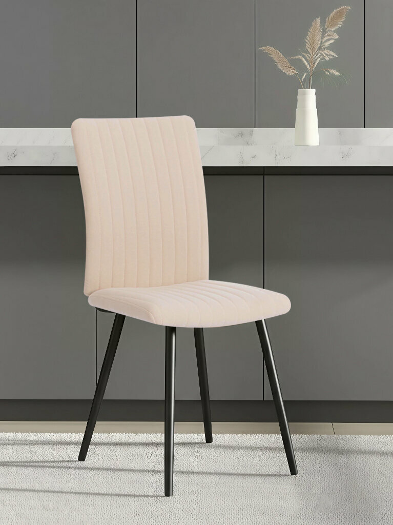 Стул обеденный для кухни с мягким сиденьем TetChair Monte Carlo, 1 шт, флок, молочный