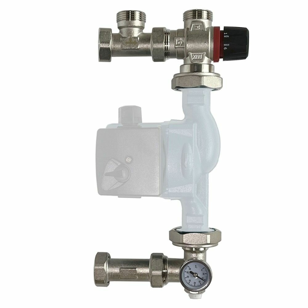 Насосно-смесительный узел 1"НР 20-43С с термостатическим смесительным клапаном (DN25, Kvs 2.5, PN10), для отопления и теплых полов, MUS1252043 Wester (0-33-0200)