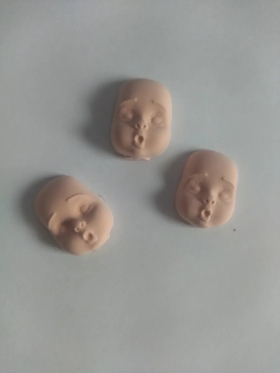 Набор лиц для ватной игрушки - 3 шт, цвет - беж