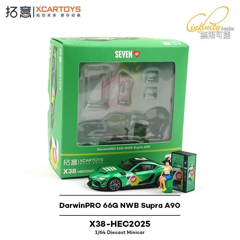 Машинка металлическая модель XCARTOYS X38-HEC2025 Supra A90 1/64 Зеленый