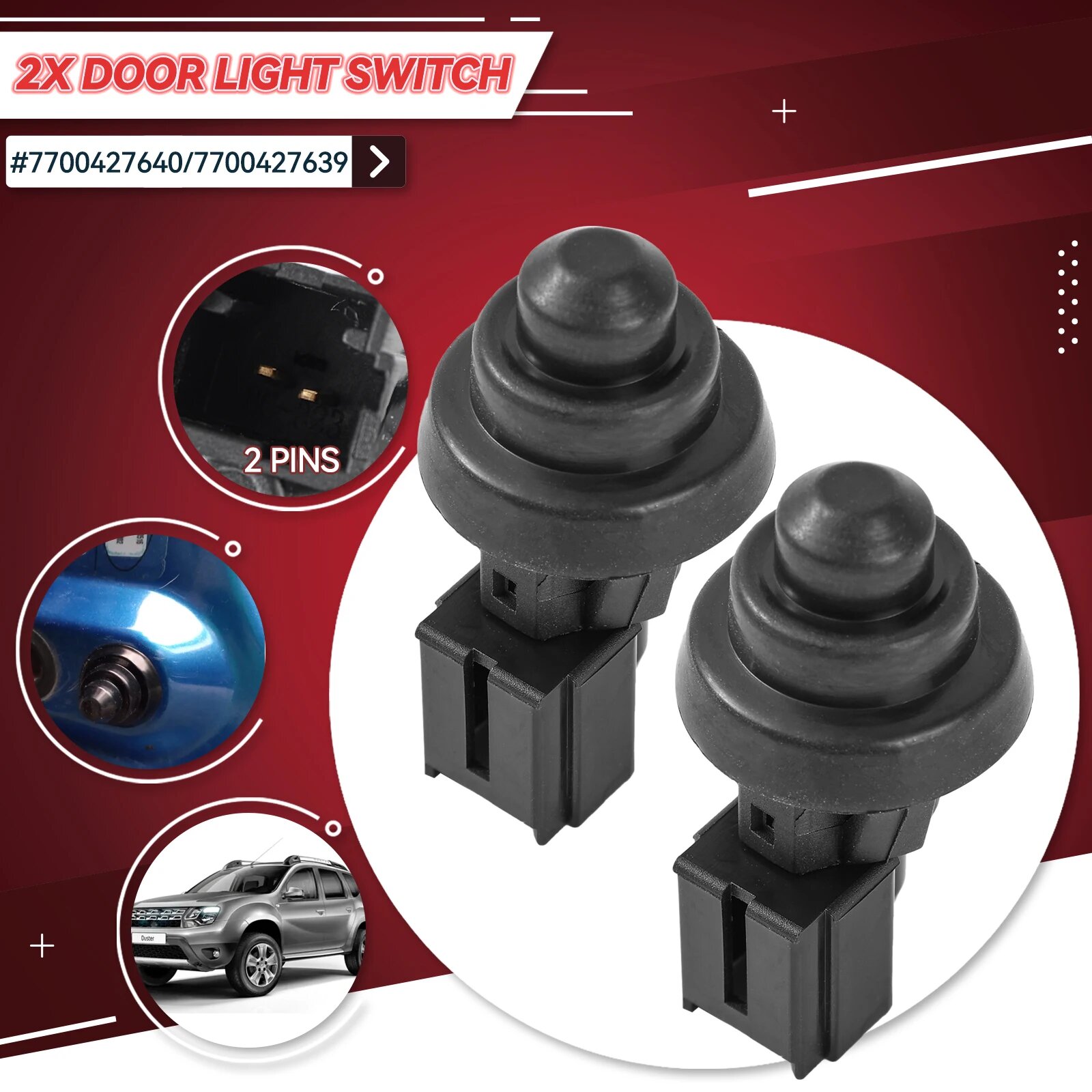 2 шт. датчик освещения двери автомобиля для Renault Megane Scenic Clio Kangoo Dacia Sandero Duster Logan 7700427640 7700427639