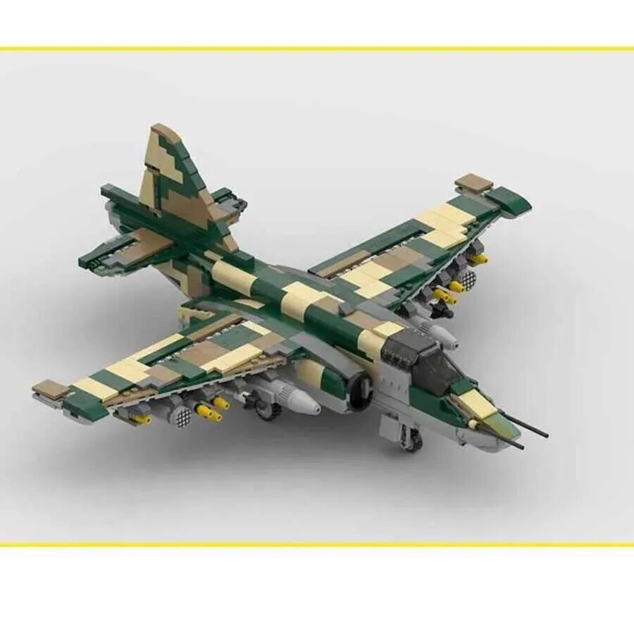 Конструктор самолет Су-25 900 деталей пластиковый, военный самолет в сборе