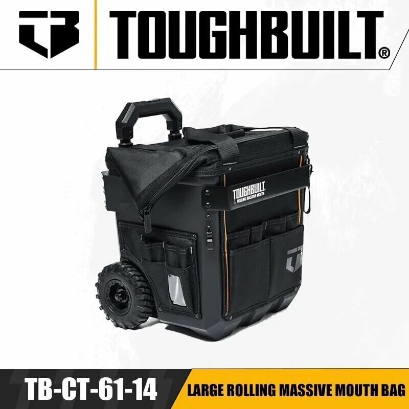 TOUGHBUILT TB-CT-61-14 Большая сумка на колесах с массивным горлом, водонепроницаемый набор инструментов для толкания и вытягивания
