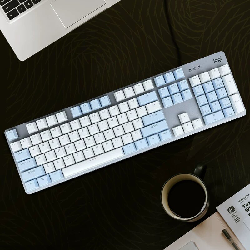 Механическая клавиатура Logitech K845, проводная, сине-белая, двухцветная, розовая, стильная и простая, для девочек, с