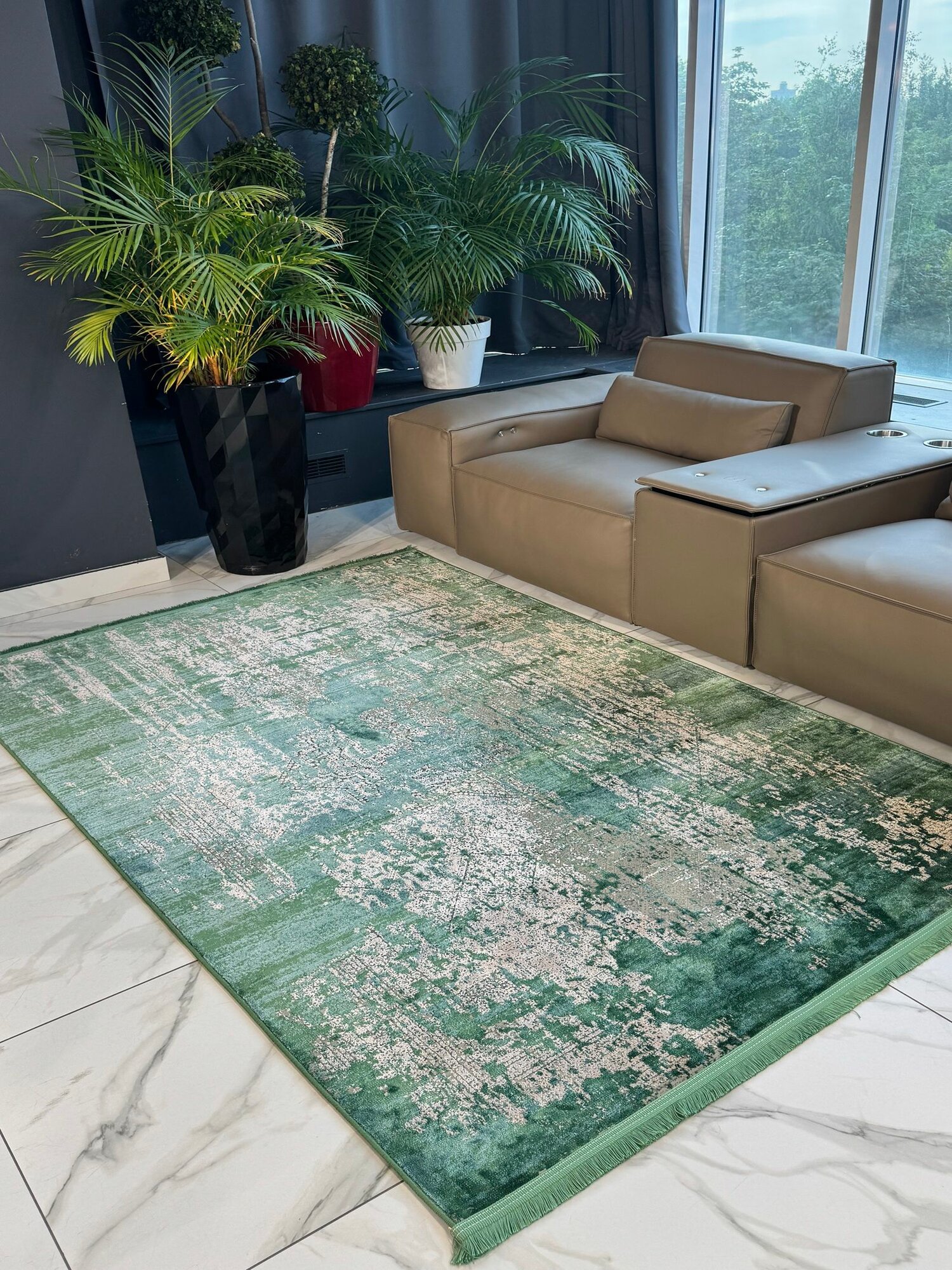 Ковер премиальный иранский высокоплотный, 2.5 на 3.5 м, на пол в спальню, гостиную, 100% хлопок, эвкалиптовый шелк, размер 250 х 350 см