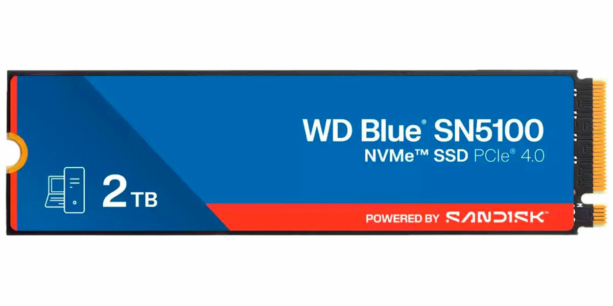 SSD накопитель Western Digital M.2 2048GB Blue SN5100 PCIe (WDS200T5B0E)