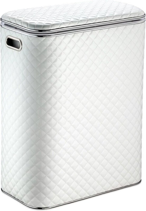 Корзина для белья Geralis SWH-B белая, хром, стандартная