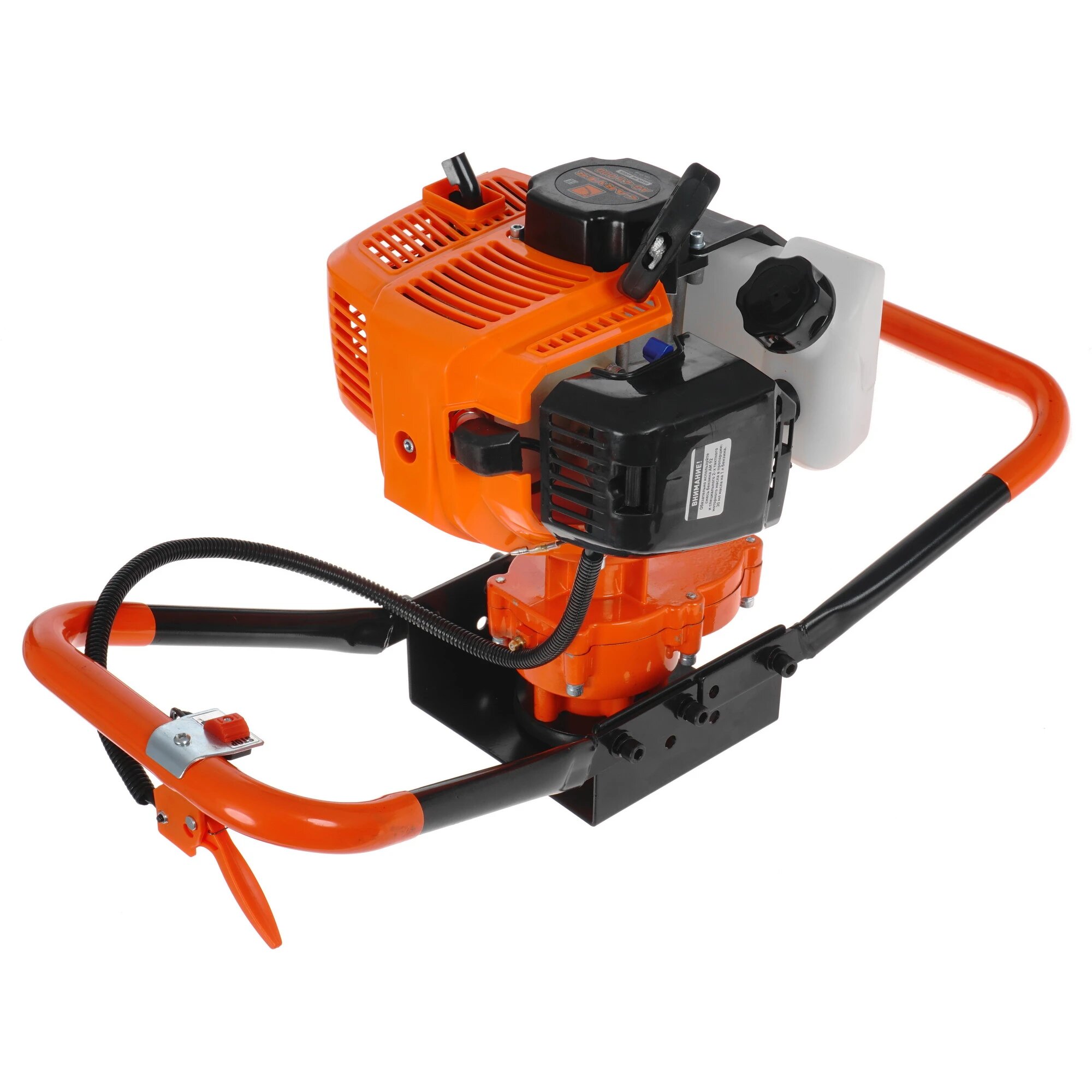 Мотобур бензиновый Carver AG- 43/000, без шнека, 1.25 кВт, бак 1.2 л, оранжевый