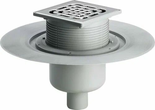 Трап без сухого затвора для больших душевых Viega Advantix арт. 557 201, увеличенный гидрозатвор, решетка нержавеющая сталь 150