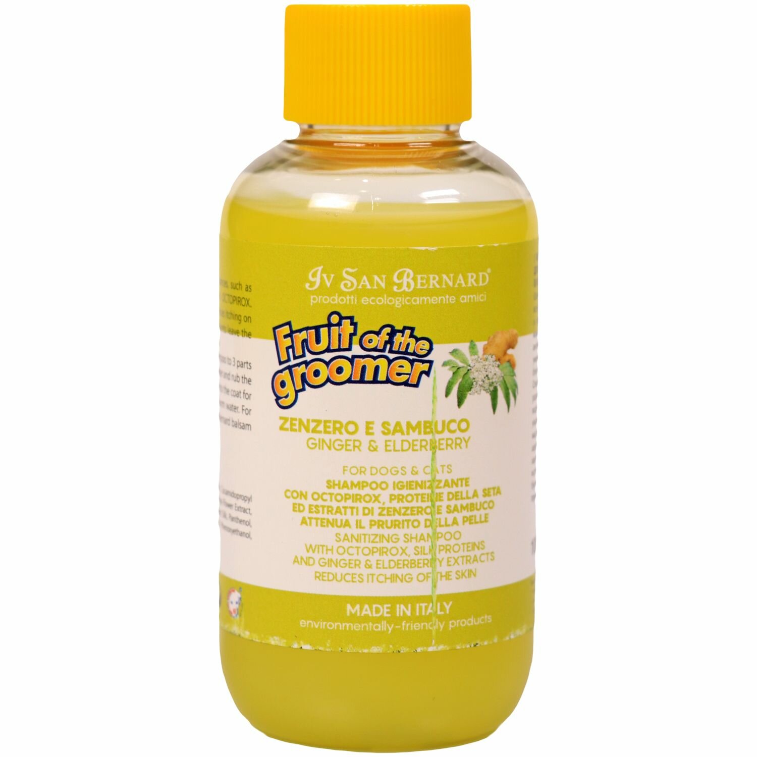 Шампунь Iv San Bernard Fruit of the Groomer Ginger&Elderbery для кошек и собак для любого типа шерсти против раздражений и перхоти 100 мл