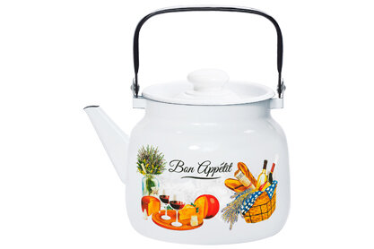 Чайник эмалированный 3,5л для плиты, индукции, посудомойки, Лысьвенские эмали