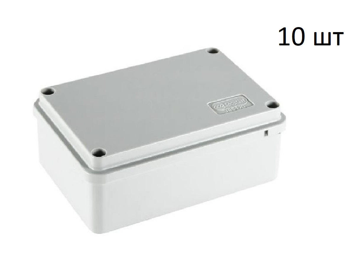 Коробка настенная /10шт/ с глад. стен. 120х80х50 мм. УПМ серый, IP56, Tplast