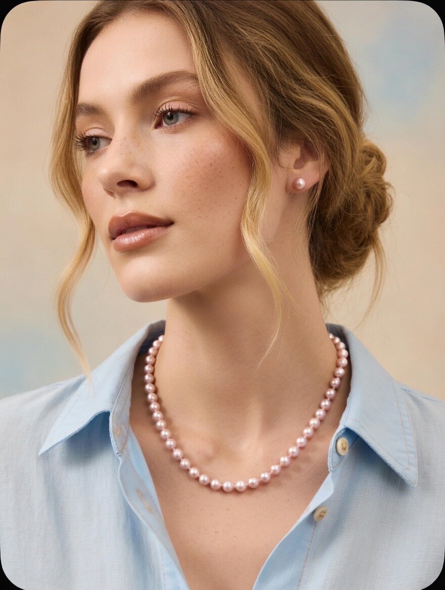 Колье, жемчуг культивированный