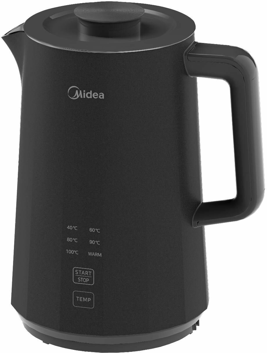 Chaynik dlya doma midea mk 9094 1 5l 1800vt chernyy polupropilen nerzhaveyushchaya stal