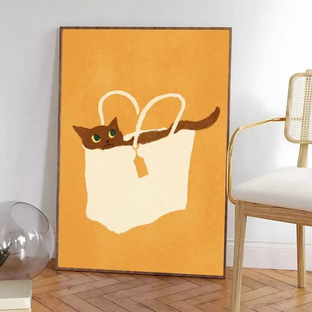 Картина с кошкой в пакете, 50x70см, цвет 09