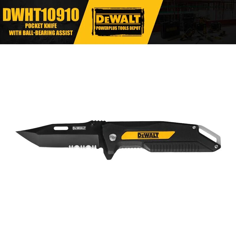 Нож DeWalt DWHT10910 складной с шарикоподшипником, длина клинка 80мм