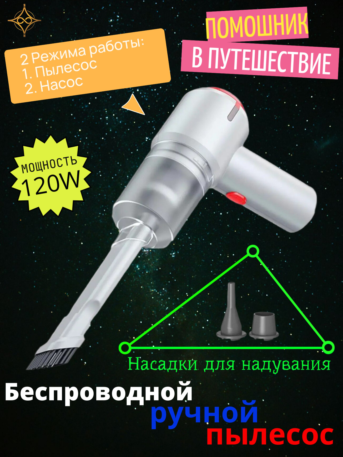 Беспроводной ручной пылесос 3 в 1