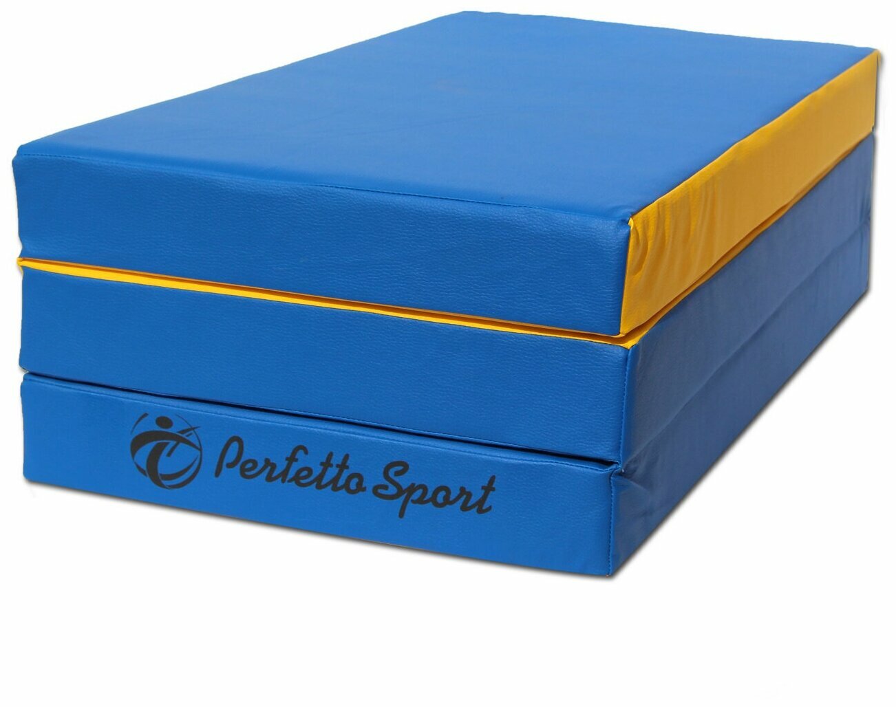 Мат гимнастический Perfetto sport № 4 (100 х 150 х 10) складной " сине/жёлтый