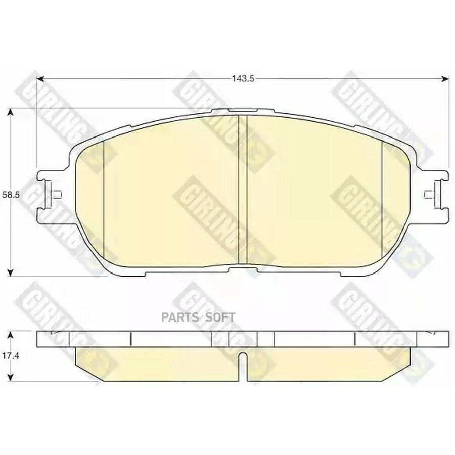Колодки тормозные TOYOTA CAMRY (V30) 01-06 передние от официального дистрибьютора, GIRLING, артикул 6136126