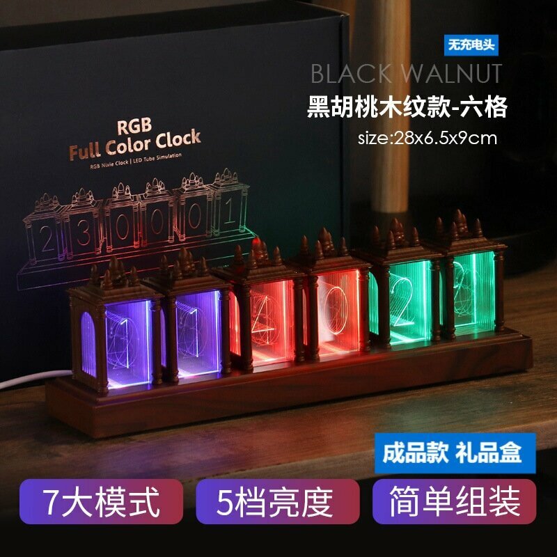 Часы "Diy Clock", ламповые, с арабскими цифрами, питание от USB