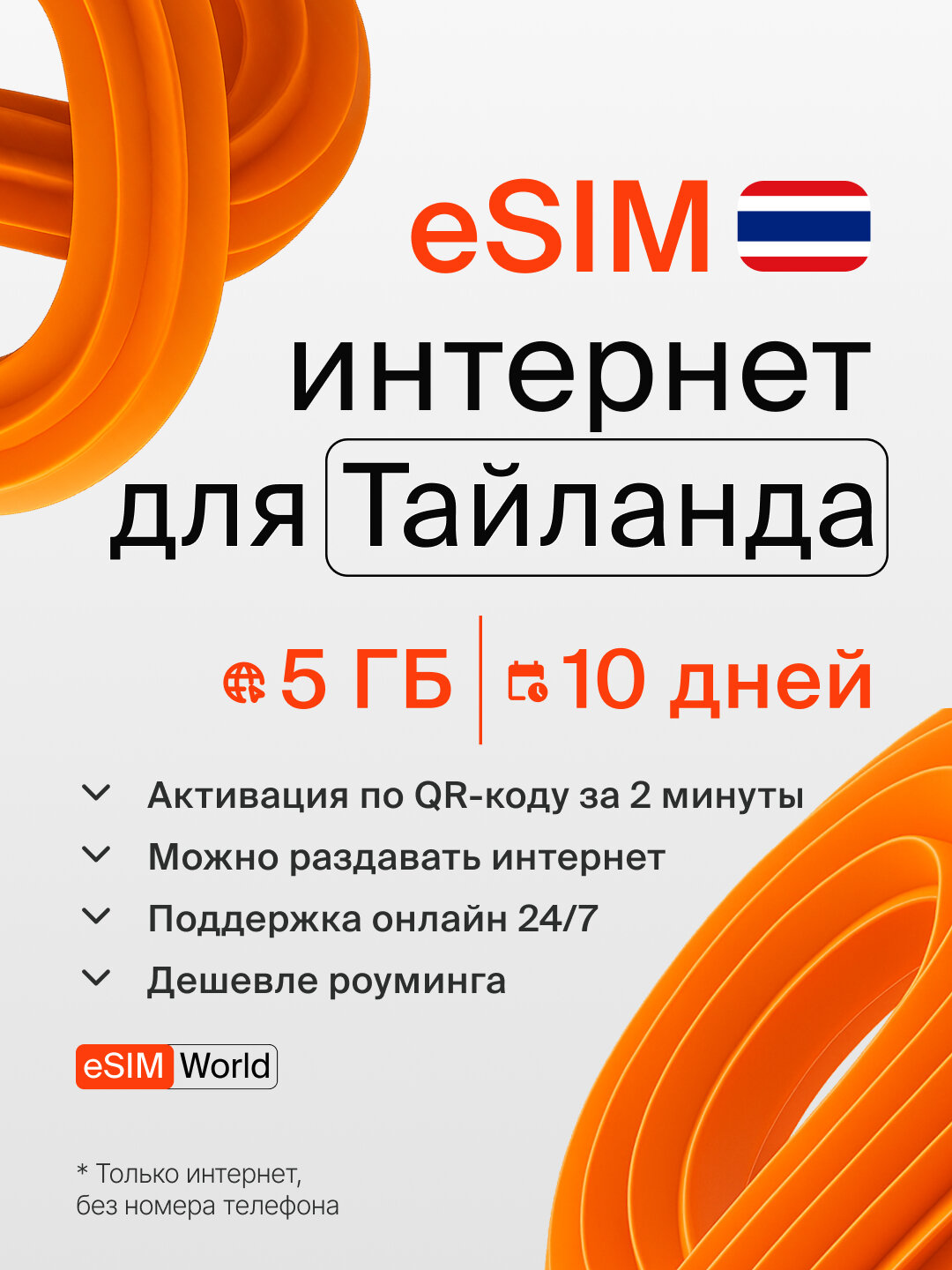 5 ГБ / 10 дней: Туристическая eSIM Таиланд стабильный интернет в путешествии