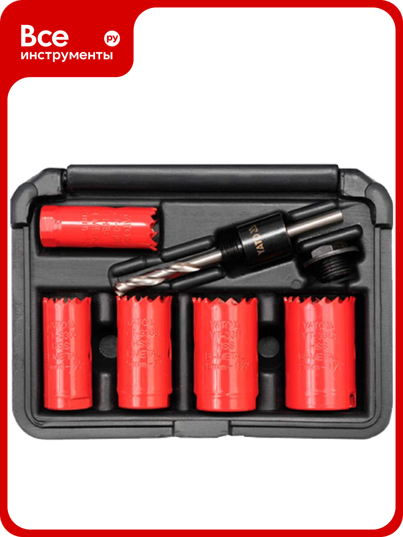 Набор биметаллических коронок 19-32 мм, 7 предметов YATO YT-3382, пластиковая