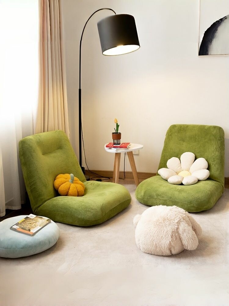 Японское напольное кресло с коралловой бархатной обивкой