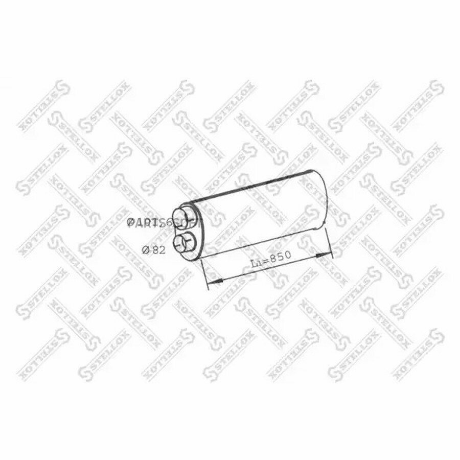 Резонатор(бочка) глушителя ! овальный d=101.6/82 \Omn MAN L2000 11/12/13/14 D0826LFL 97-> от официального дистрибьютора, STELLOX, артикул 8203074SX