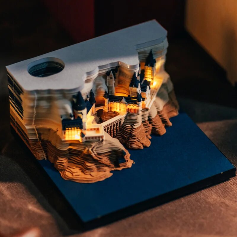 Блок записей omoshiking 3D, блокнот, кубики, 160 листов, 3D блокнот для записей «сделай сам» дома, светодиодная лампочка, блокноты, канцелярские товары, рождественские подарки, 80X80X45mm, Бордовый
