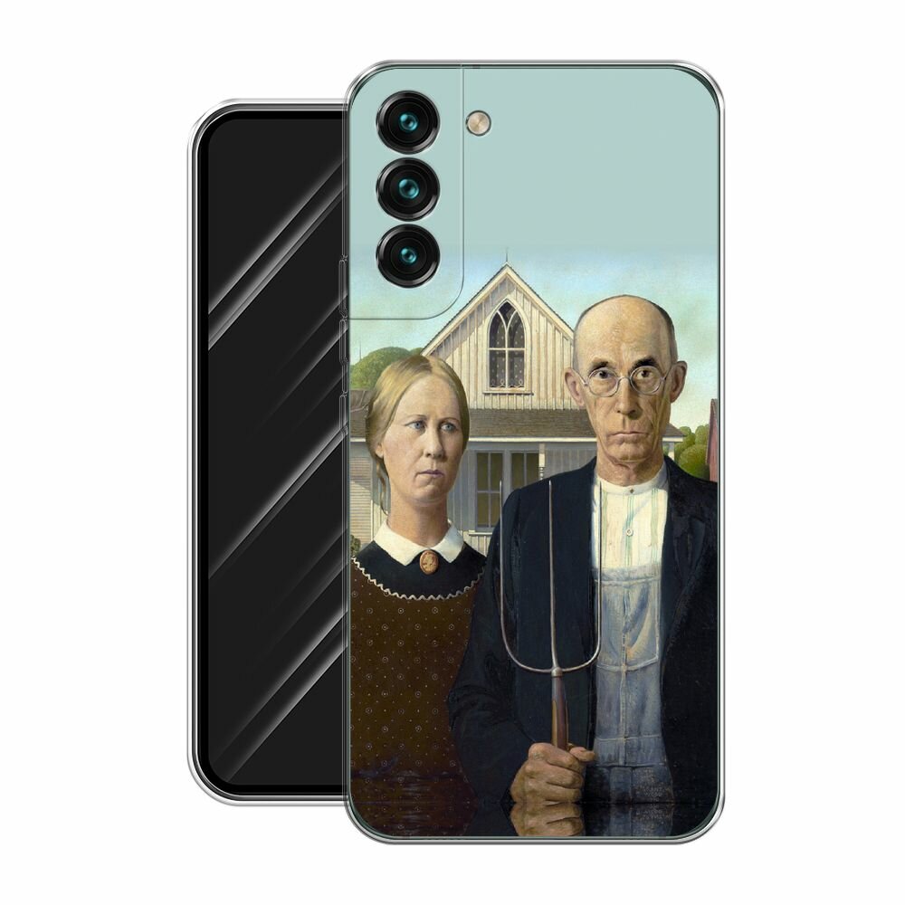 Чехол на Samsung Galaxy S22 / Самсунг Галакси S22 с принтом Американская готика — фото 1
