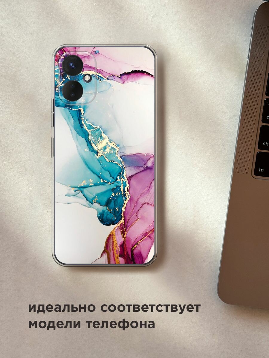 Чехол на Tecno Spark 9 Pro / Техно Спарк 9 Про с принтом "Розовые разводы рисунок" — фото 1