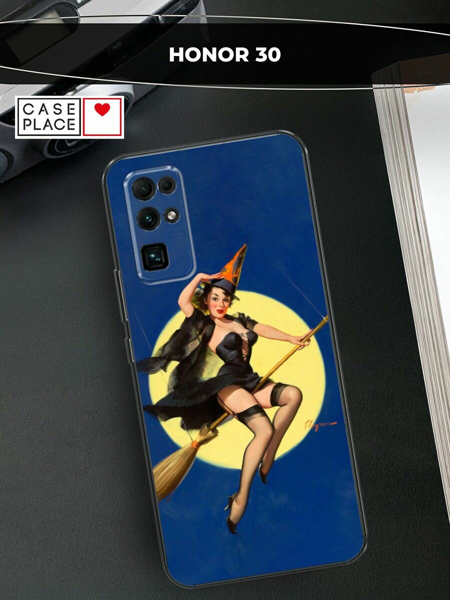 Силиконовый чехол на Honor 30 / Хонор 30 с принтом "Pin-Up Witch"