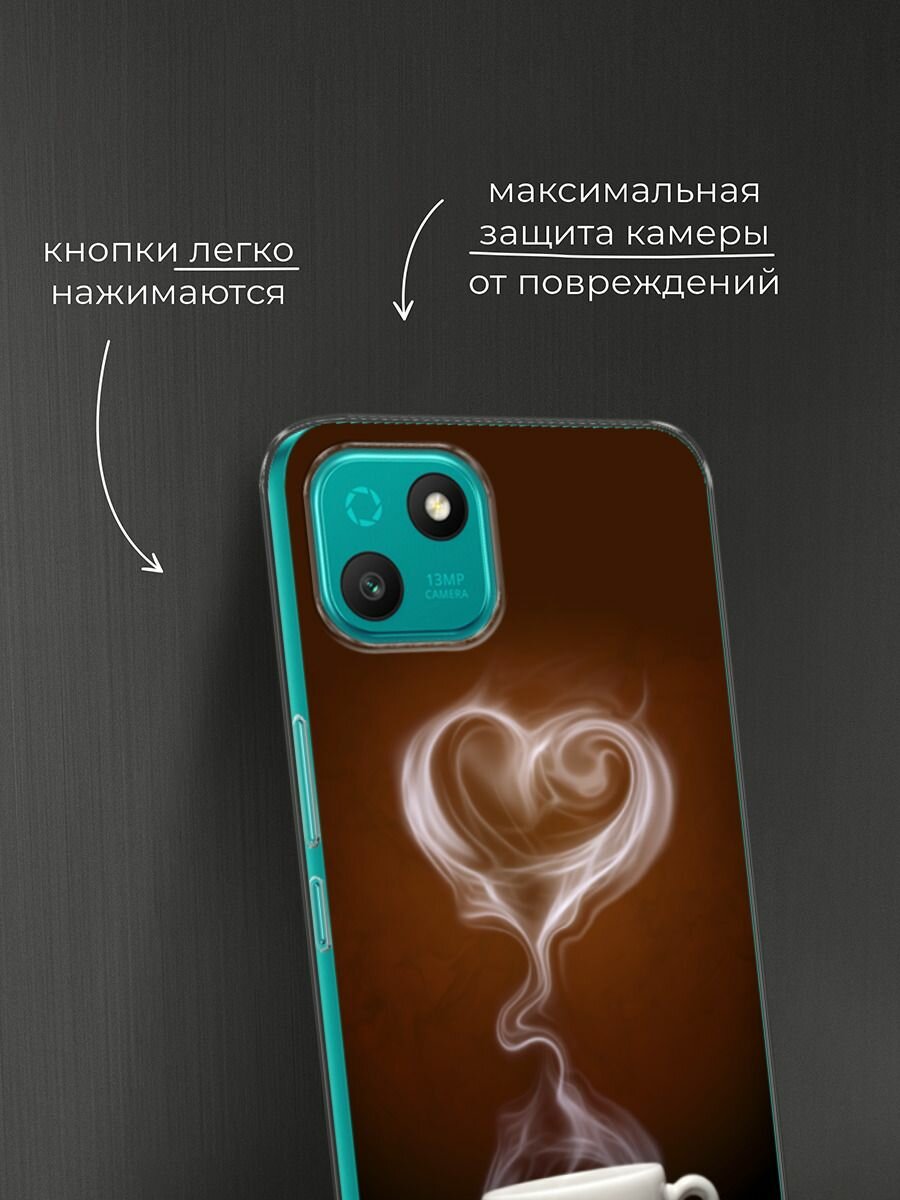 Силиконовый чехол на Wiko T10 / Вико Т10 с принтом "Кофейная любовь" — фото 1