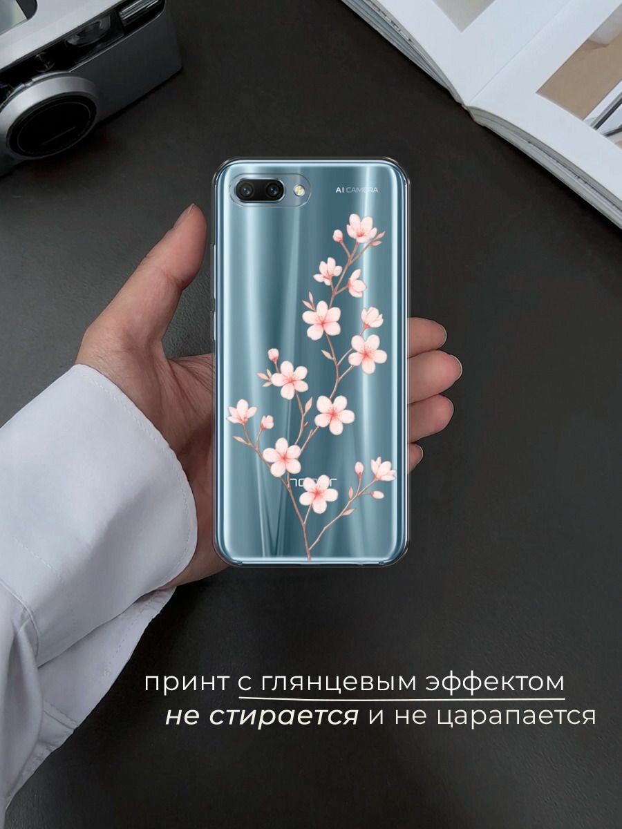Чехол на Honor 10 / Хонор 10 с принтом "Веточка сакуры 2" — фото 1