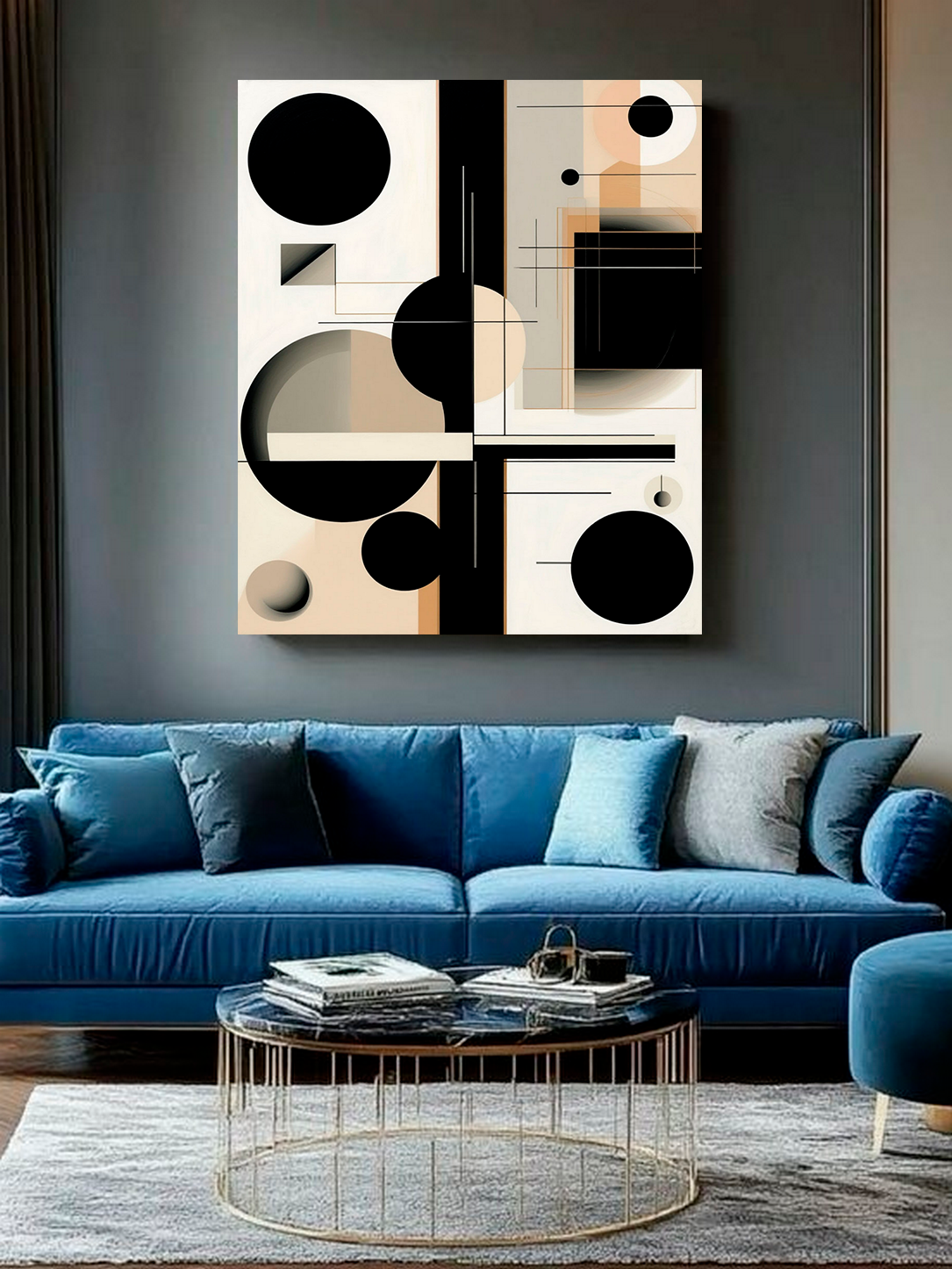 Картина на стену "Интерьерная абстракция" 40х50 см, холст на подрамнике, InterToys