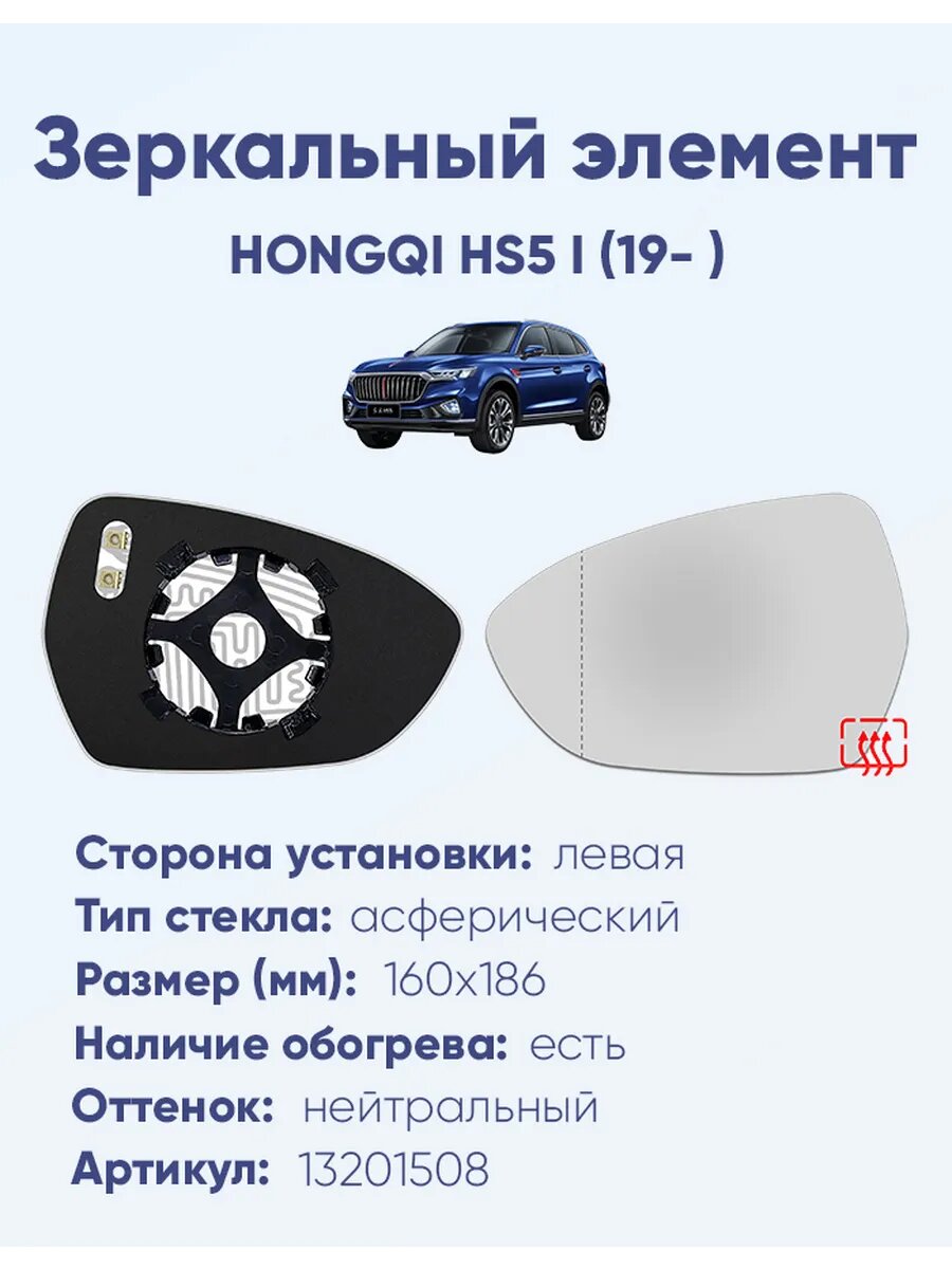 Зеркальный элемент левый HONGQI HS5 I (19- )A37551906