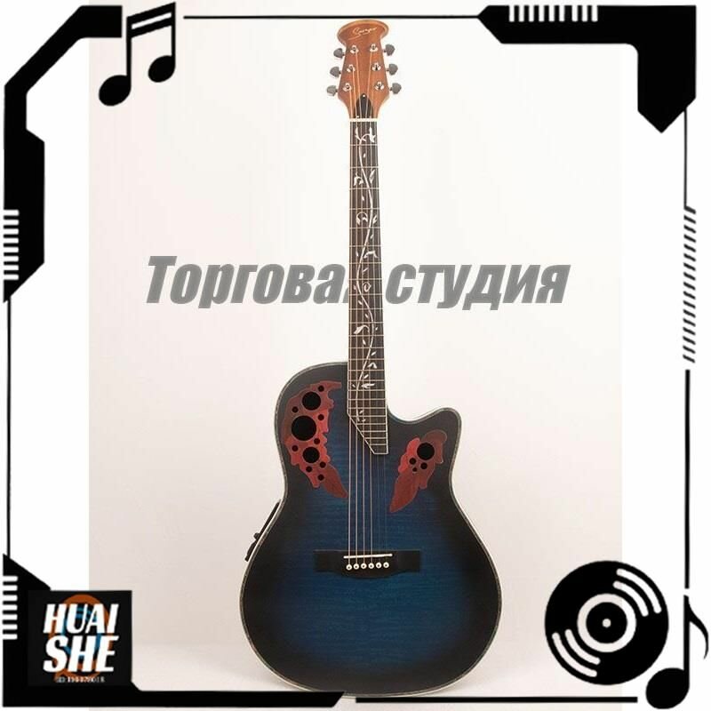 Smiger Акустическая гитара Полуакустическая SM-4160-EQ_Синий 6-струнная, корпус Махагони 39"