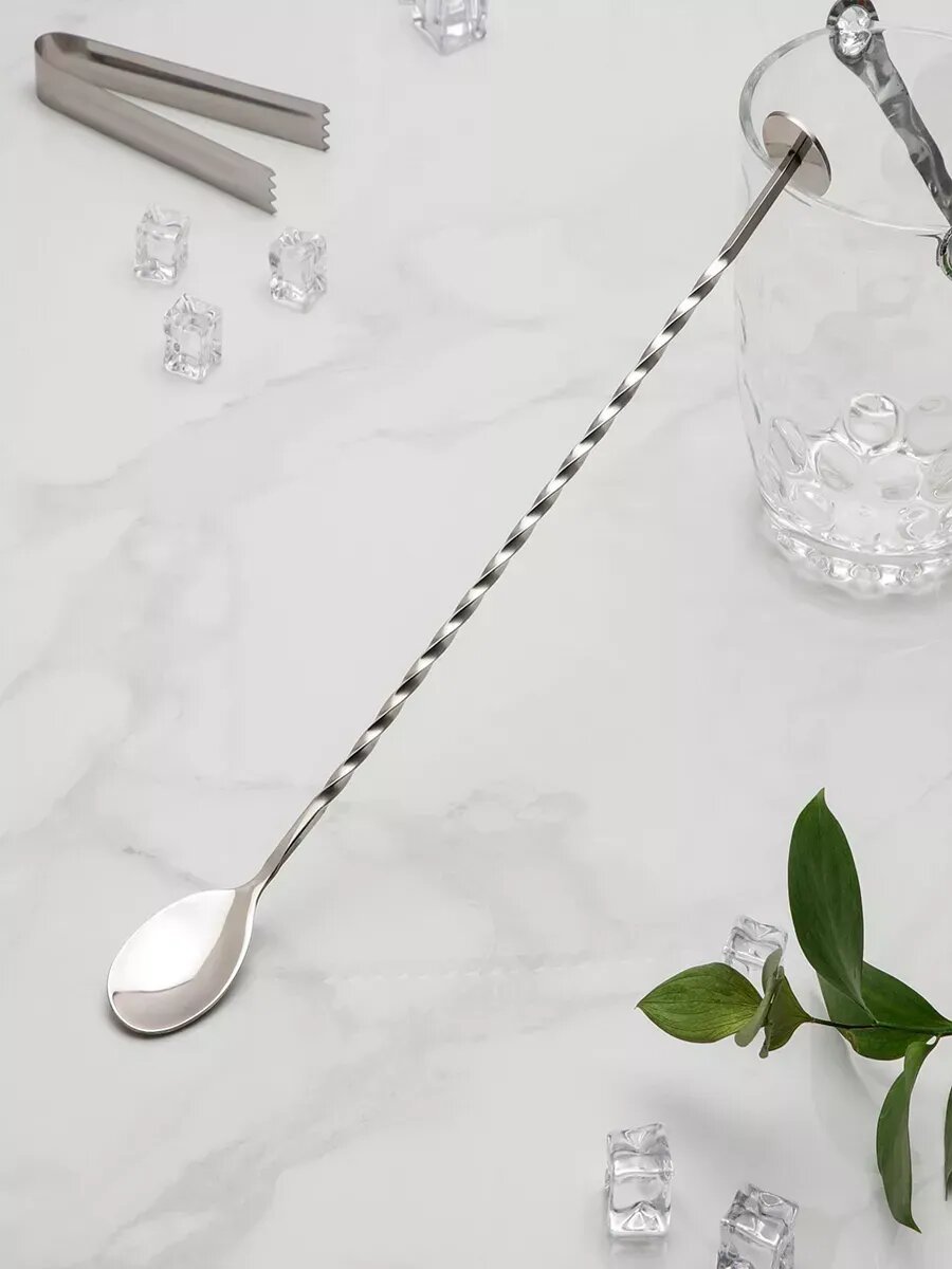 Барная ложка для койтейлей с мадлером 32 см