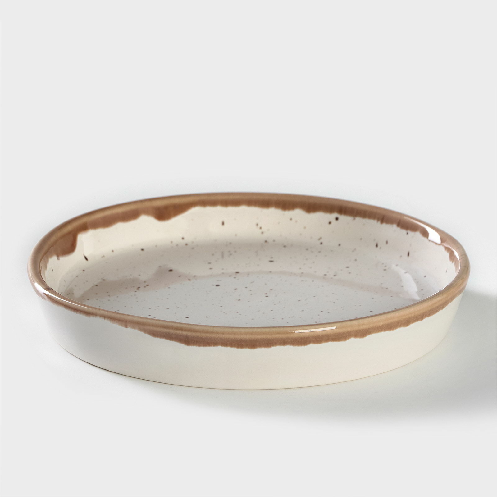 Блюдо с бортиком Punto bianca, d=17.5 см, фарфор, белое, цвет: белый