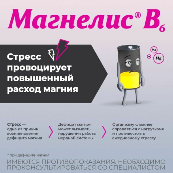 Магнелис В6 таблетки п/о плен. 48мг+5мг 120шт — фото 1