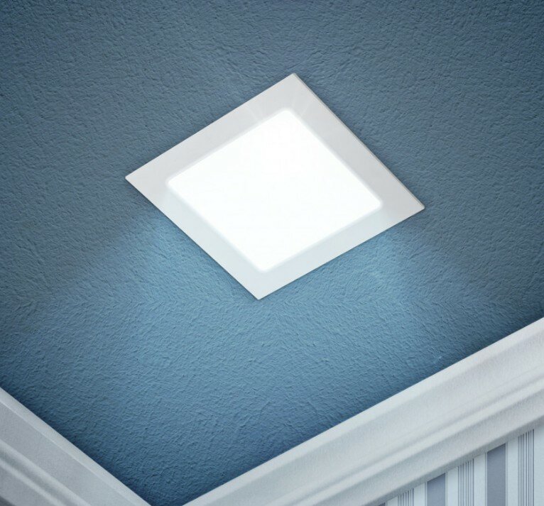 Светильник ЭРА 2-9-6K, 9 Вт, 6500 К, тонкий, квадратный, для жилых и офисных помещений