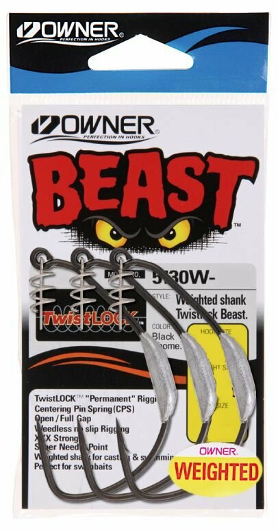 OWNER Крючок Weighted Beast With Twist Lock BC №6/0 3шт