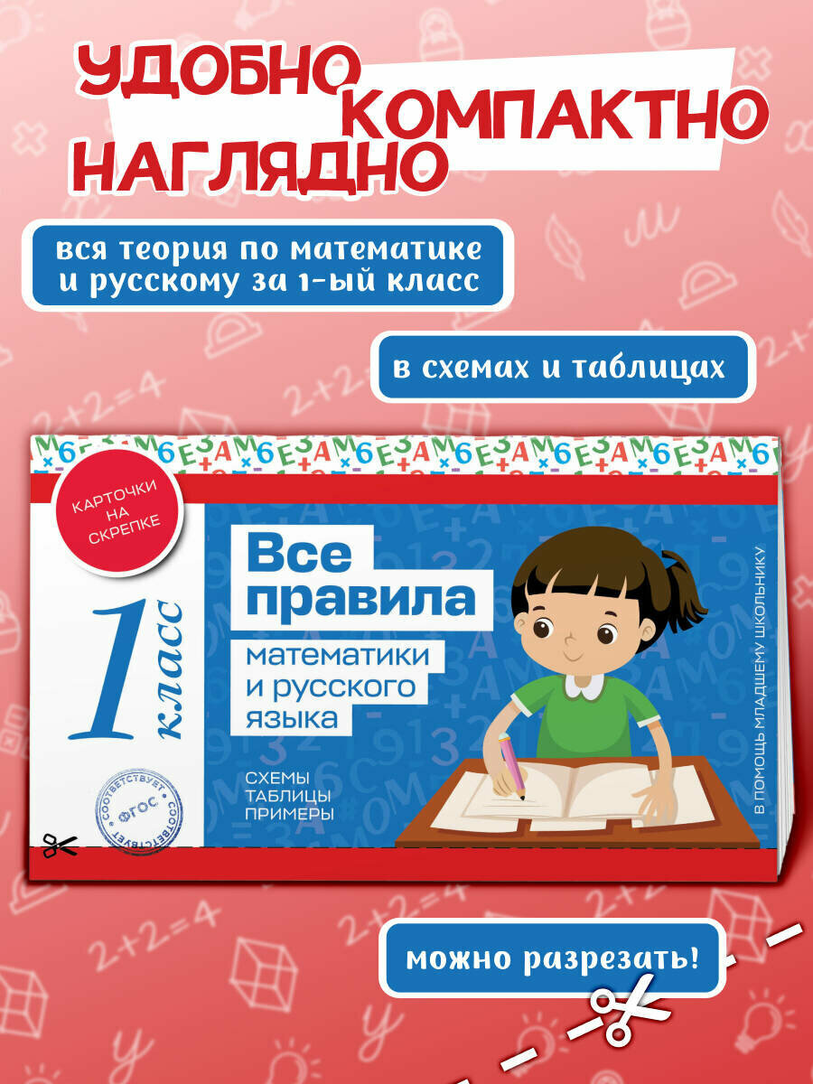 Все правила математики и русского языка. 1 класс