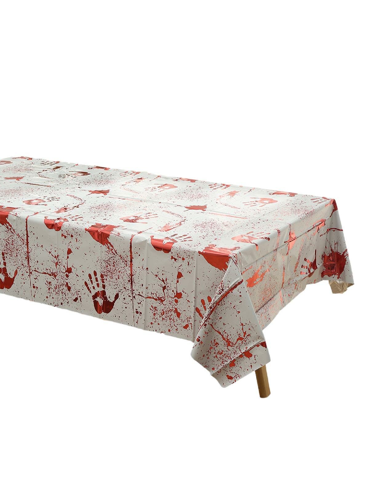 Скатерть, Скатерть Для Вечеринки в честь Хэллоуина -Кровавый Отпечаток Руки 2