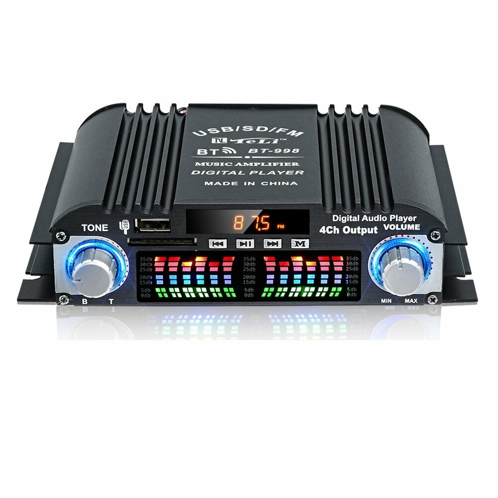 BT-998 HIFI цифровой аудио усилитель ЖК-дисплей ClassD усилитель мощности Bluetooth радио автомобильный домашний динамик FM USB SD-ROMIKY