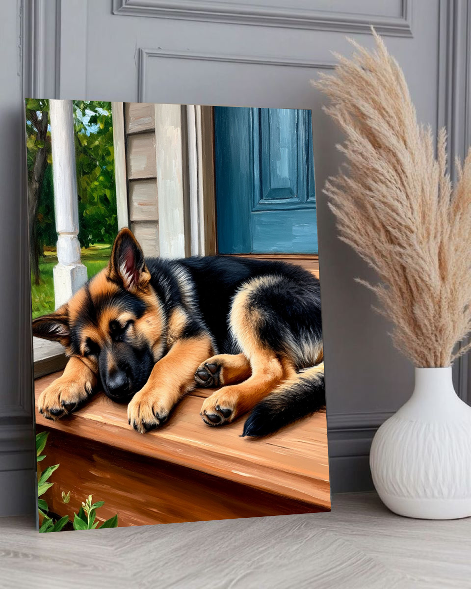 Картина по номерам "Щенок овчарки" 40х50 см, хлопковый холст на подрамнике, акрил, Hobby Home